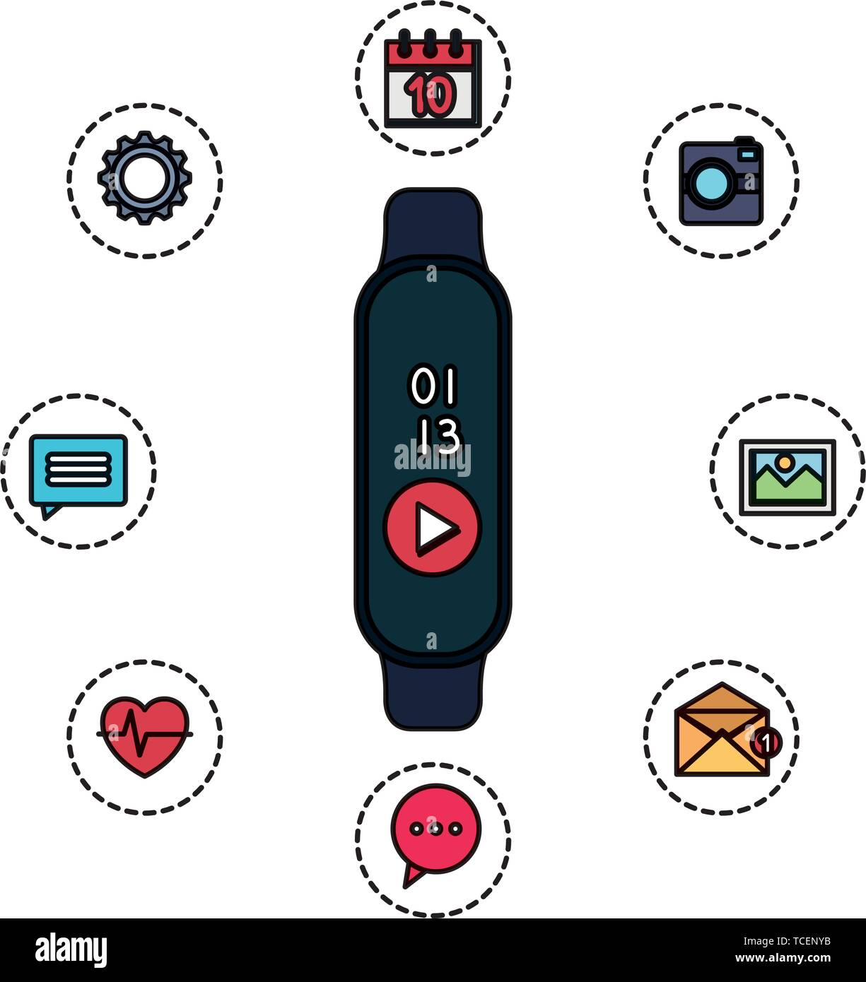 Smartwatch technology speech bubble hi-res stock photography and images ...