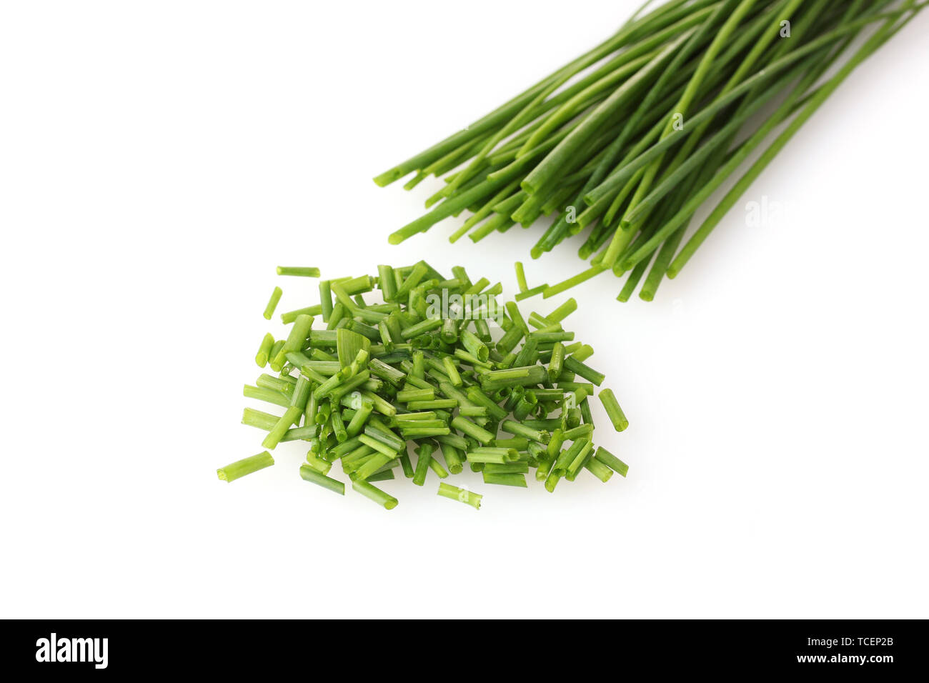 beautiful green onion chives isolated on white Stock Photo - Alamy