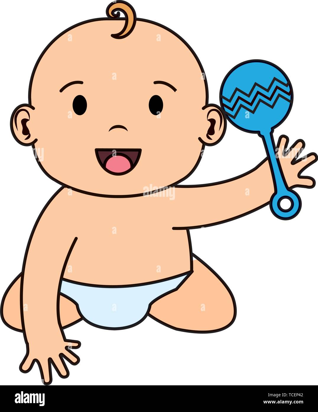 cute little baby boy with bell character Stock Vector Image & Art - Alamy