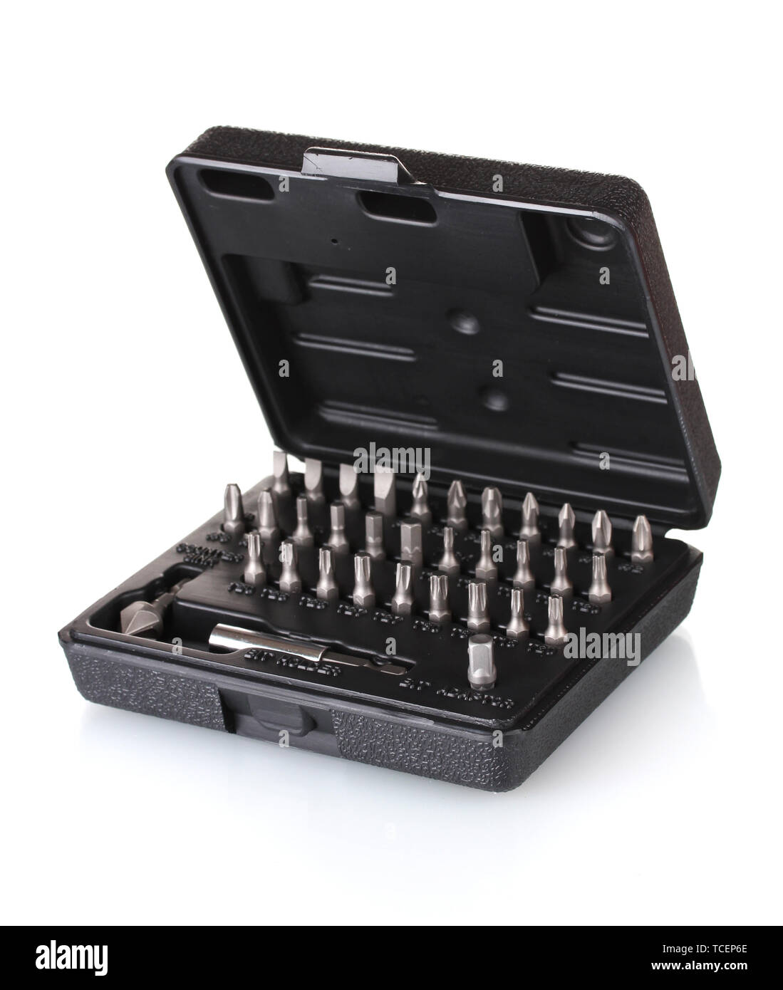 black plastic tool box isolated on white Stock Photo - Alamy