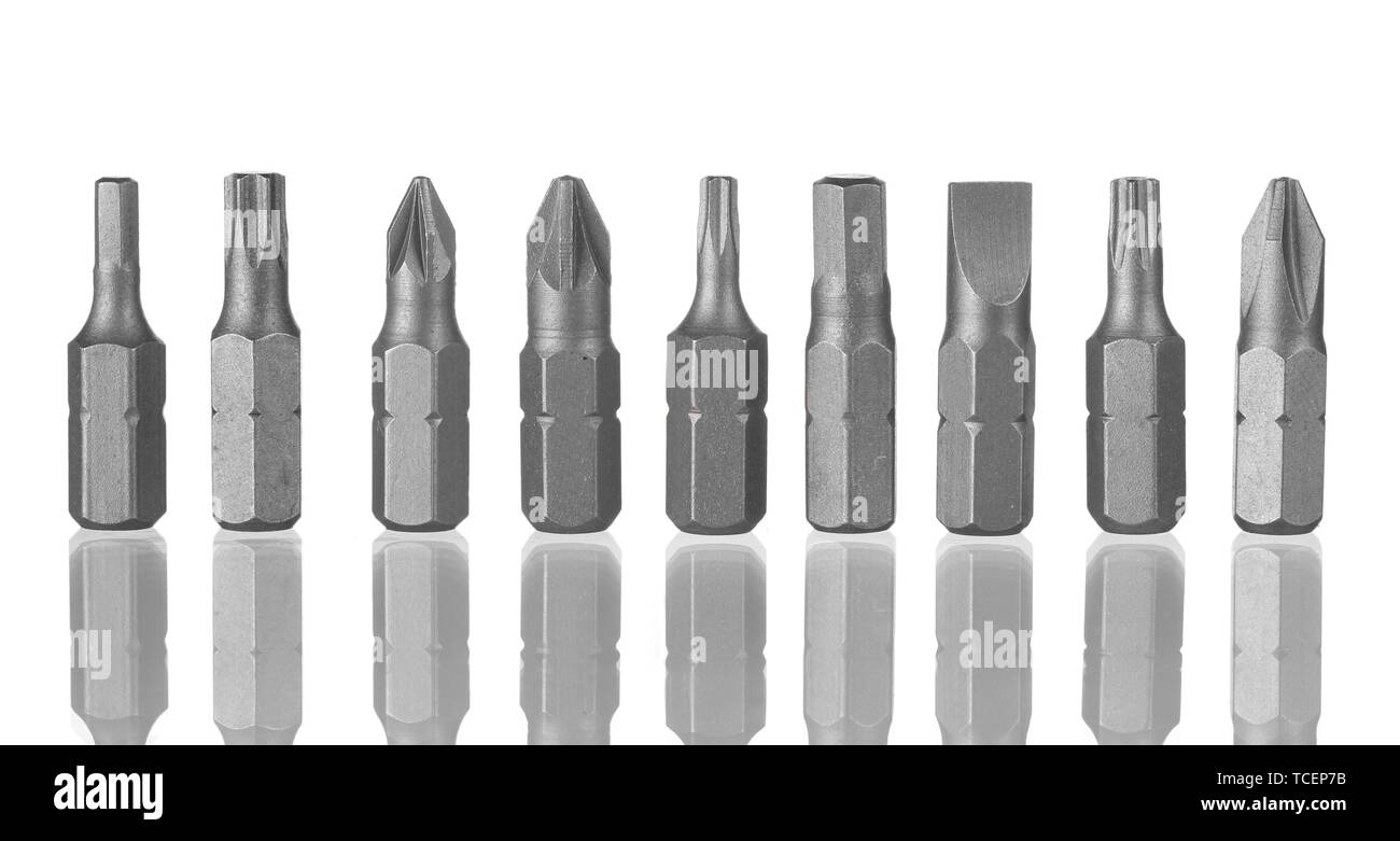 Construction bits isolated on white Stock Photo - Alamy