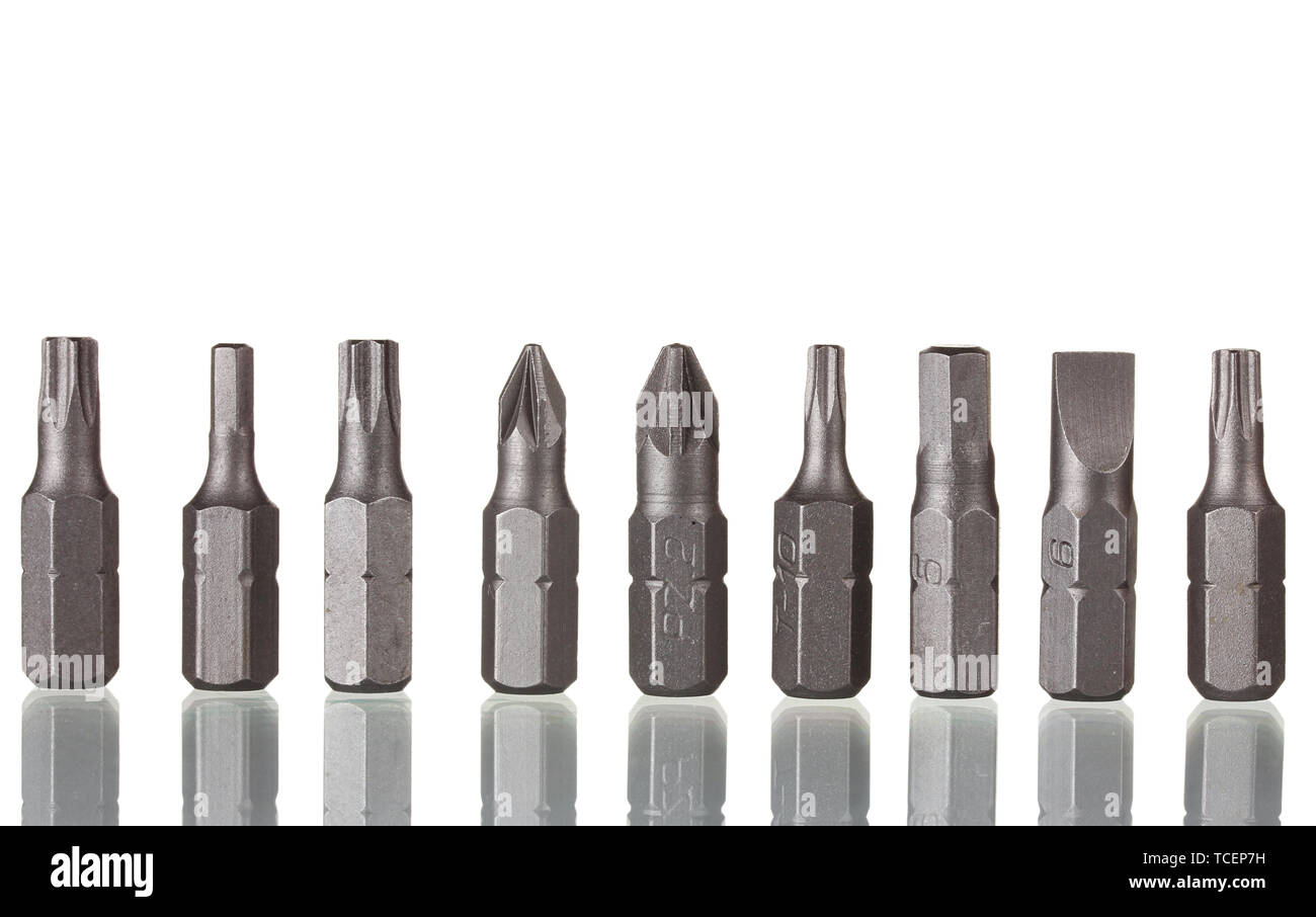 Construction bits isolated on white Stock Photo - Alamy