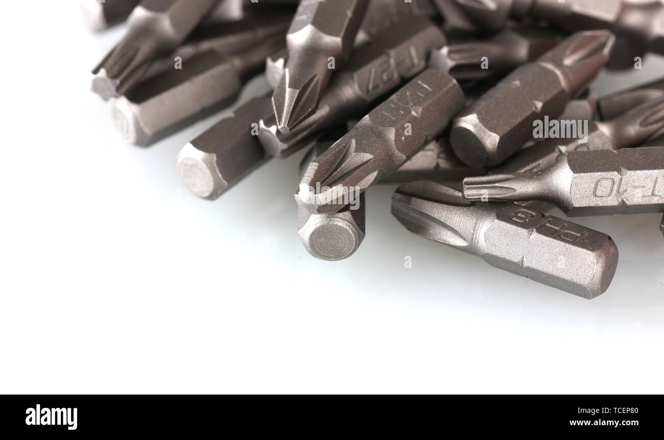 Construction bits isolated on white Stock Photo - Alamy