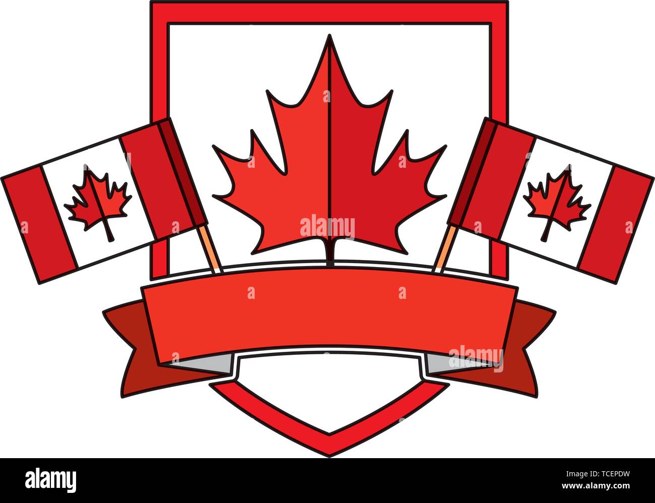 shield with canadian flags frame Stock Vector Image & Art - Alamy
