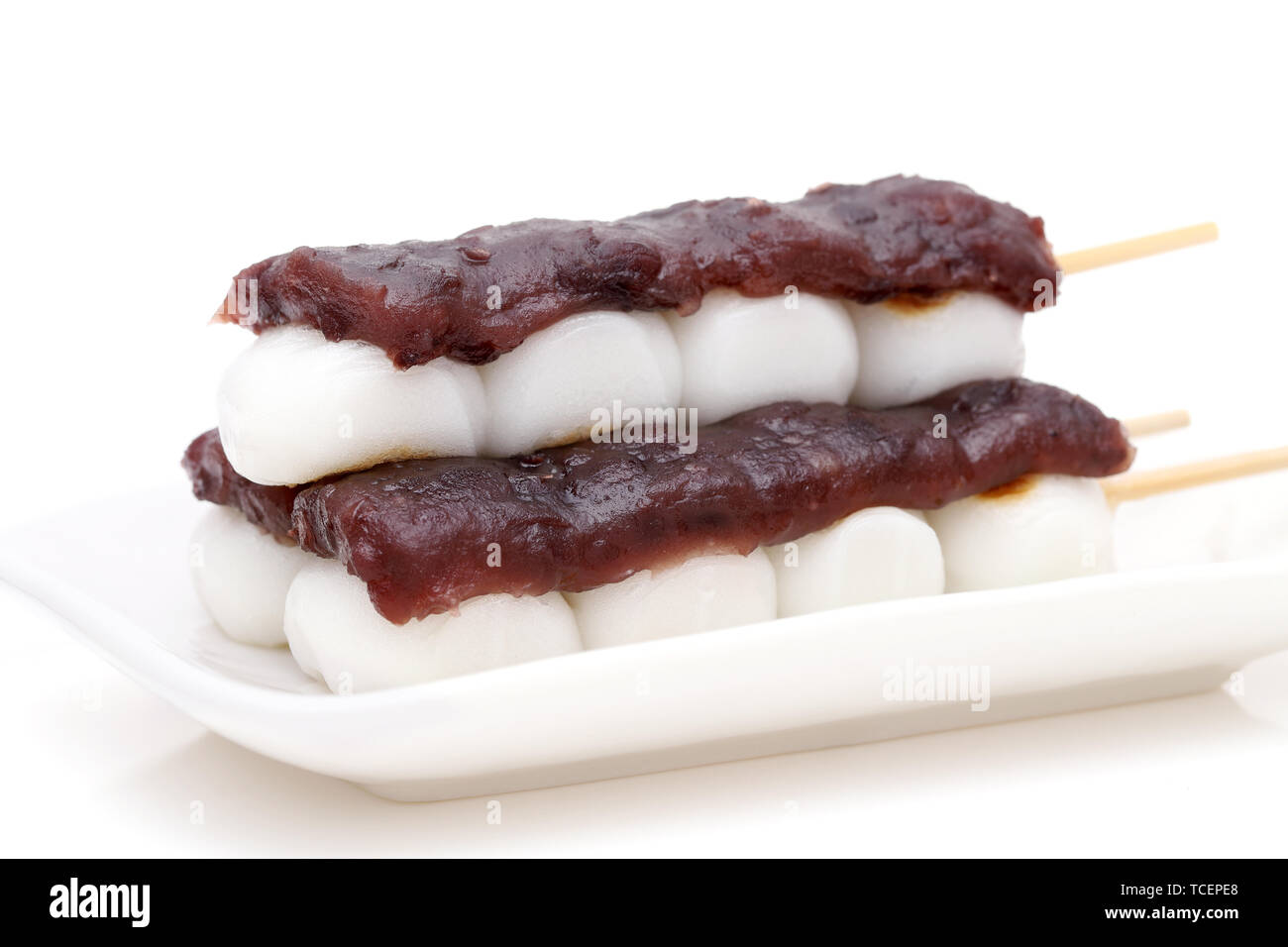 Japanese traditional confectionery, Kushi Anko Dango Stock Photo - Alamy