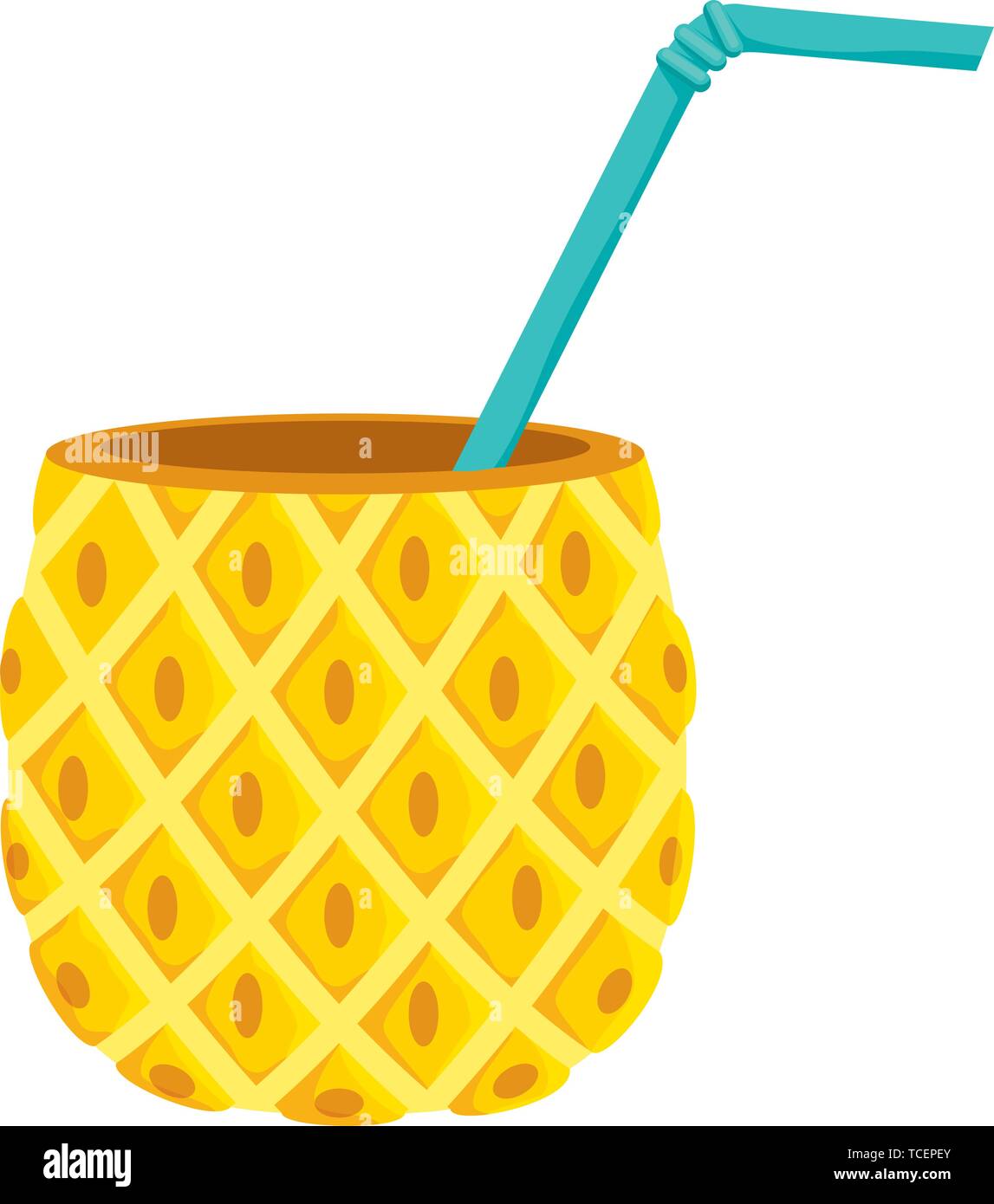 summer fresh fruit pineapple cocktail Stock Vector Image & Art - Alamy