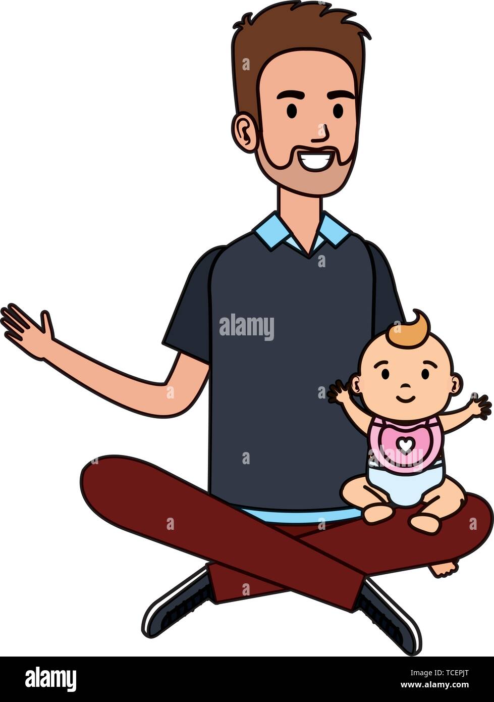 father lifting little baby characters Stock Vector Image & Art - Alamy
