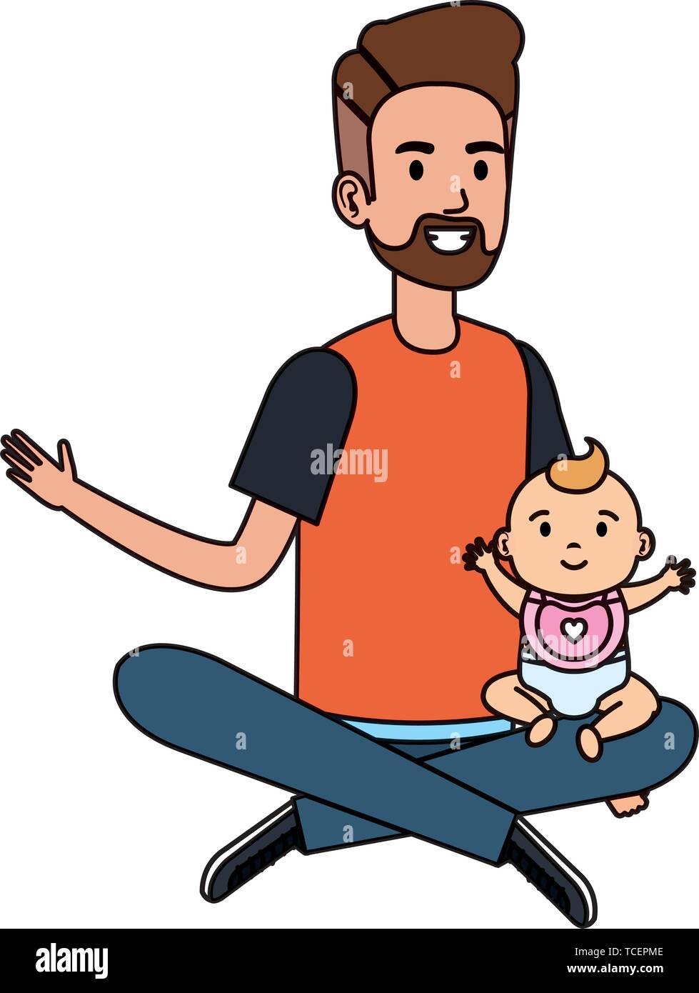father lifting little baby characters Stock Vector Image & Art - Alamy