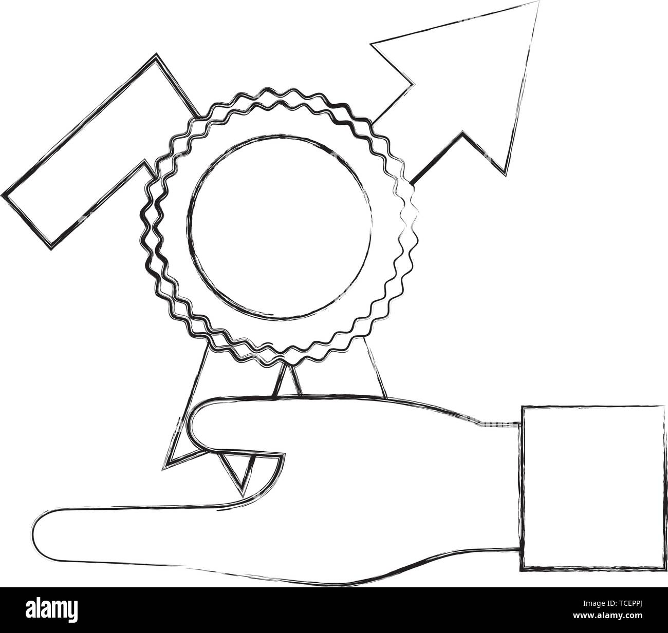 Young man holding arrow Stock Vector Images - Alamy