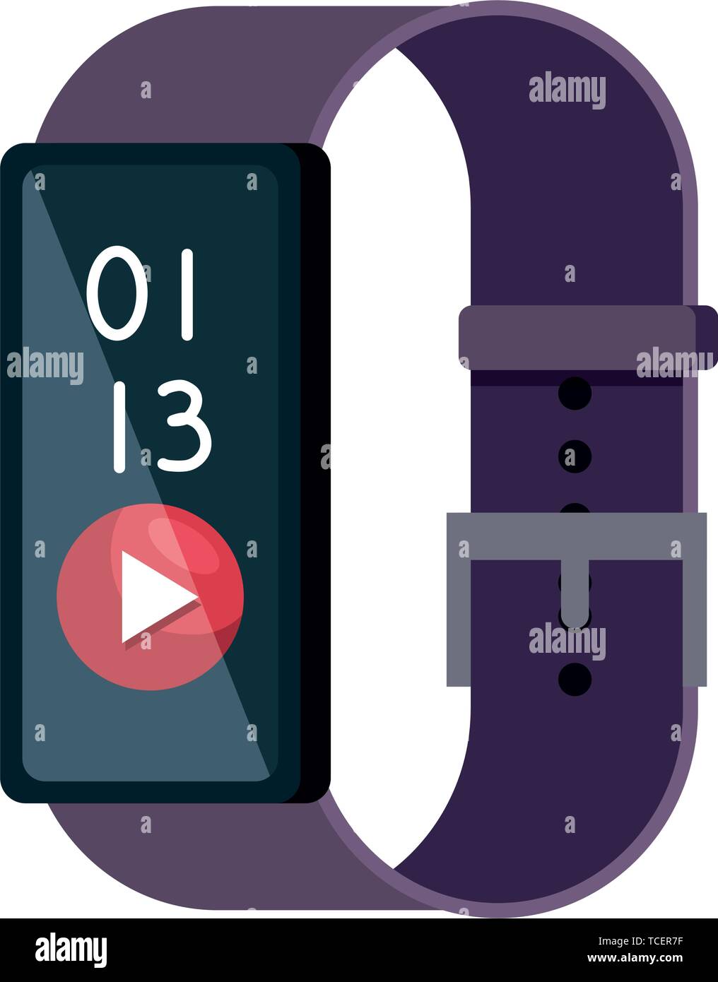 smartwatch with media player button Stock Vector Image & Art - Alamy