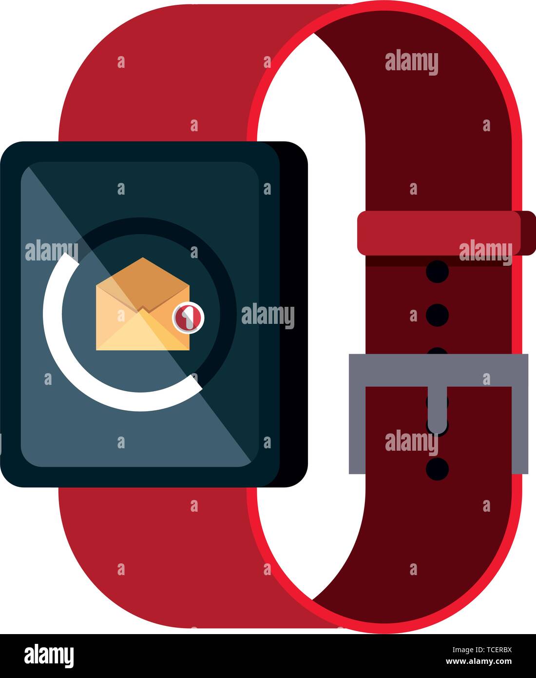 smartwatch with envelope email vector illustration Stock Vector Image ...