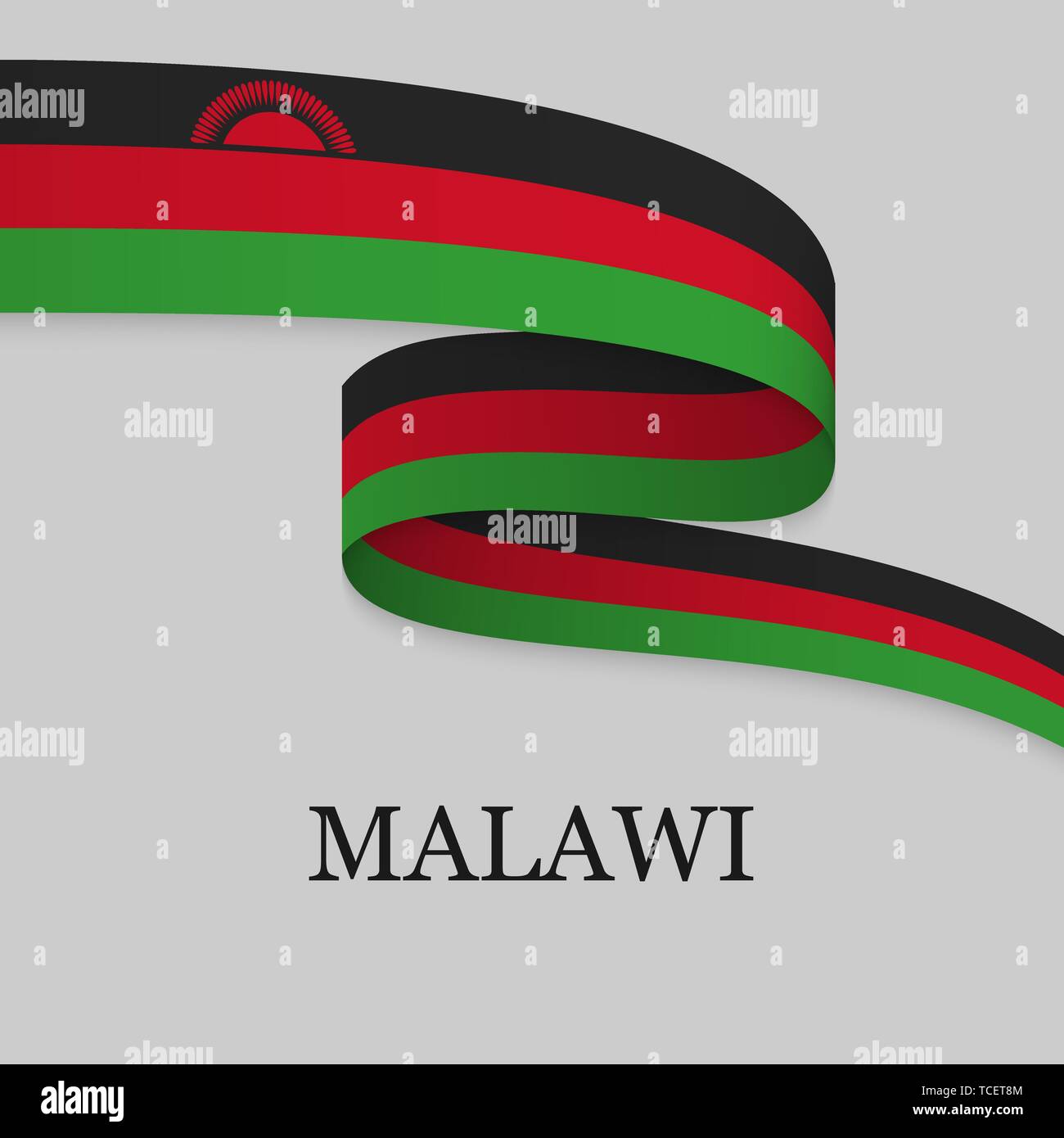 Waving ribbon or banner with flag of Malawi. Template for independence day poster design Stock ...