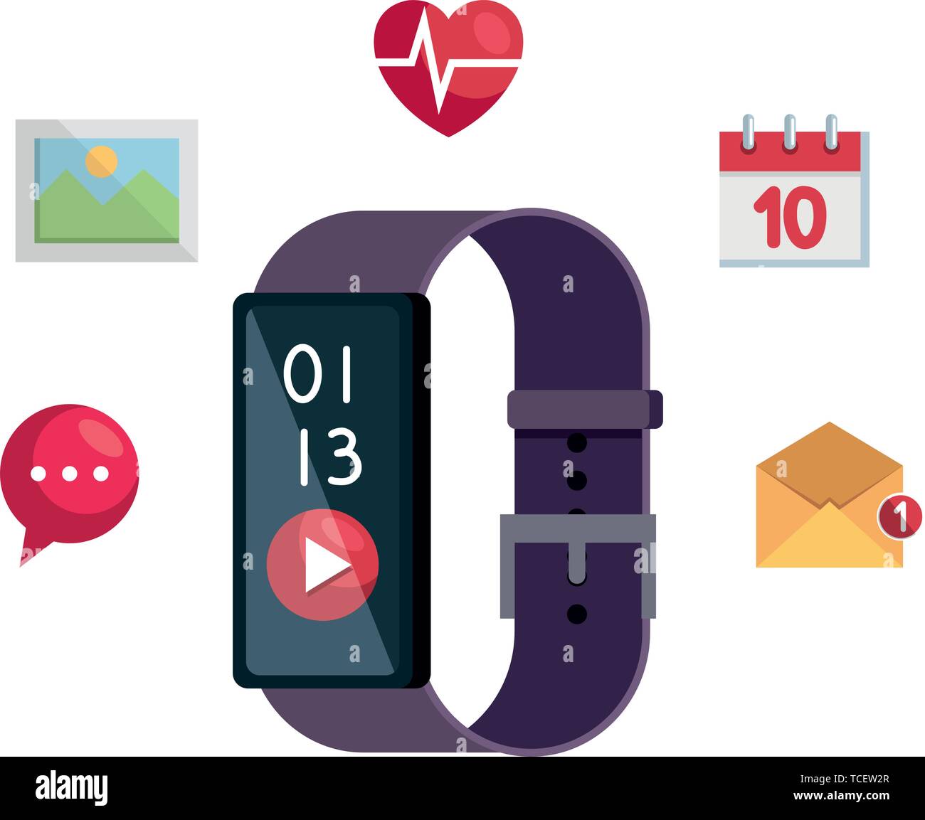 Smartwatch technology speech bubble hi-res stock photography and images ...