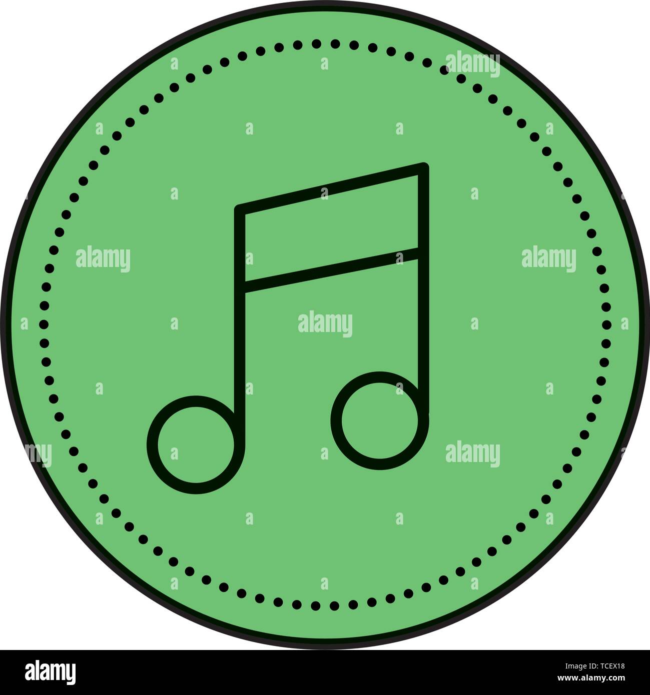 music note button isolated icon Stock Vector Image & Art - Alamy
