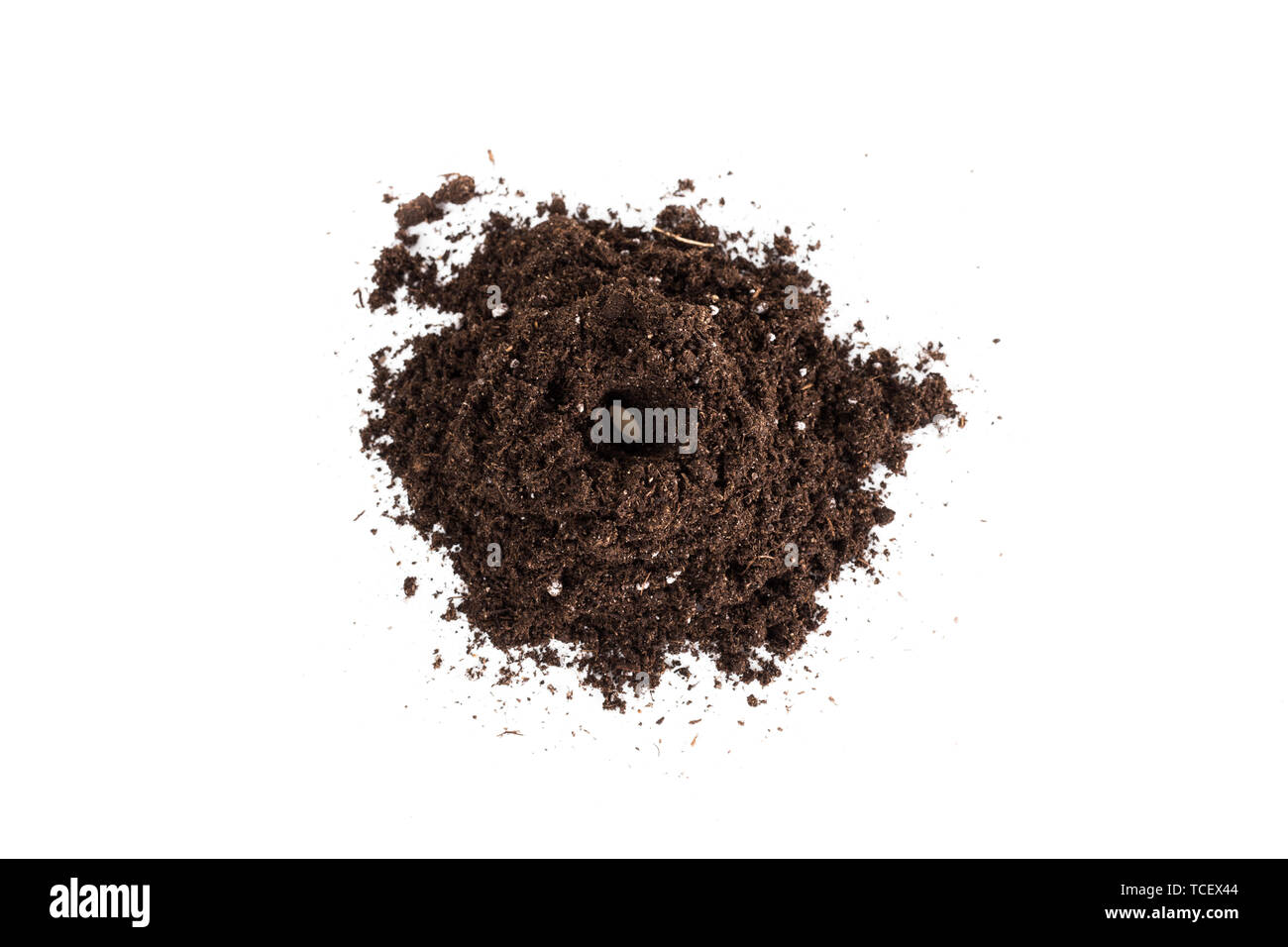 Soil or dirt section isolated on white background Stock Photo - Alamy