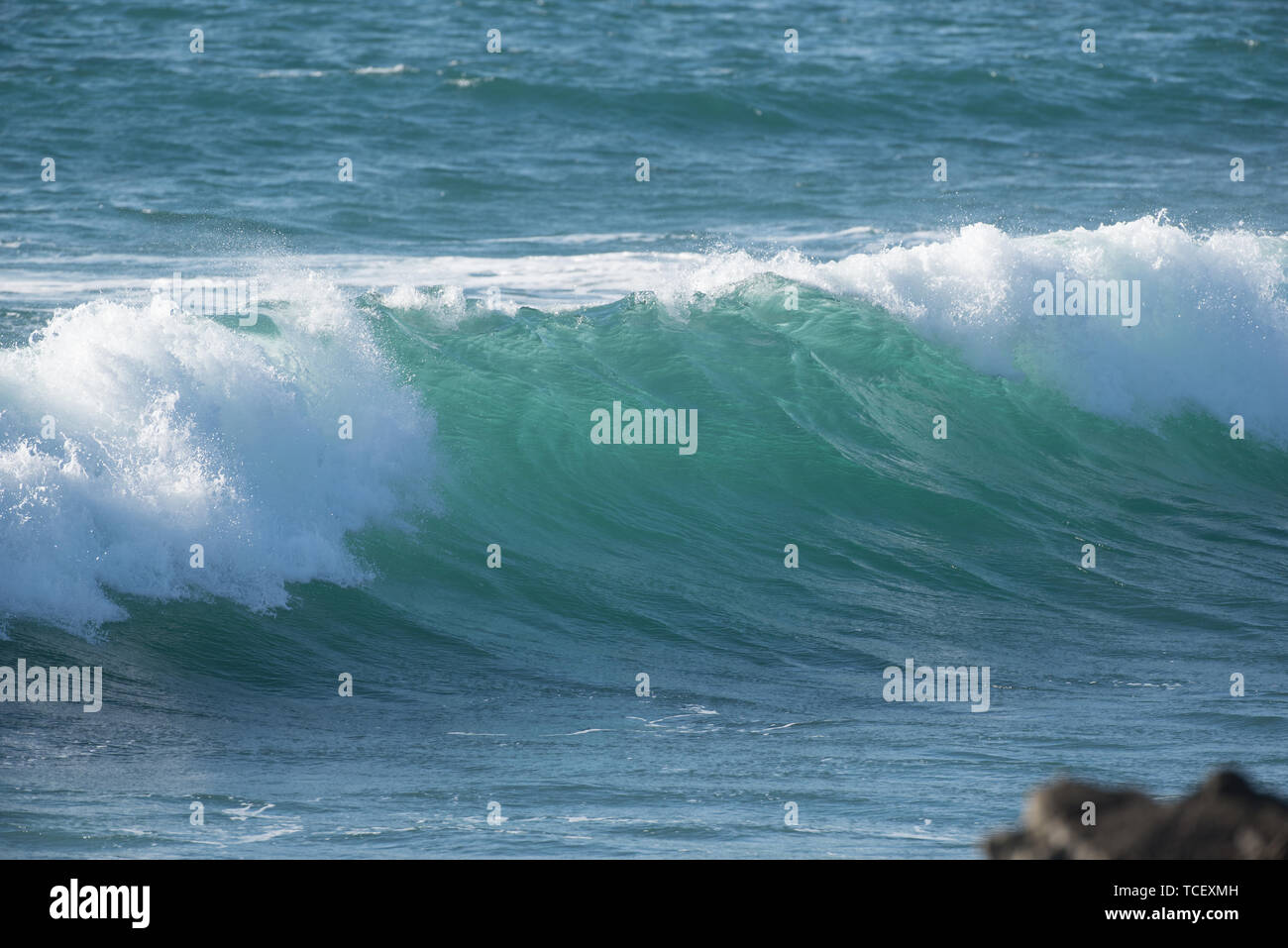 Strong foamy waves splash on hi-res stock photography and images - Alamy