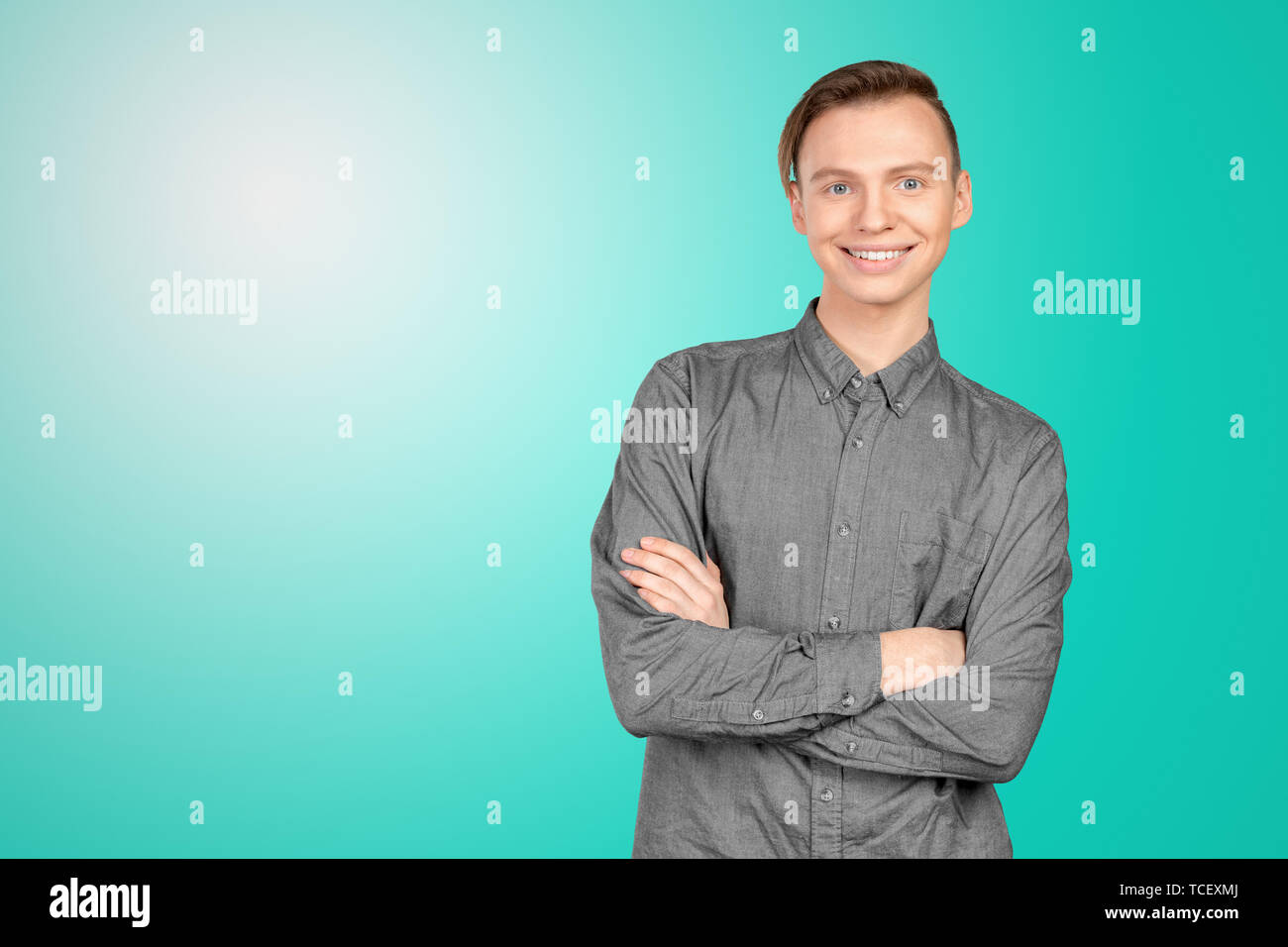 Portrait of happy smiling man Stock Photo - Alamy