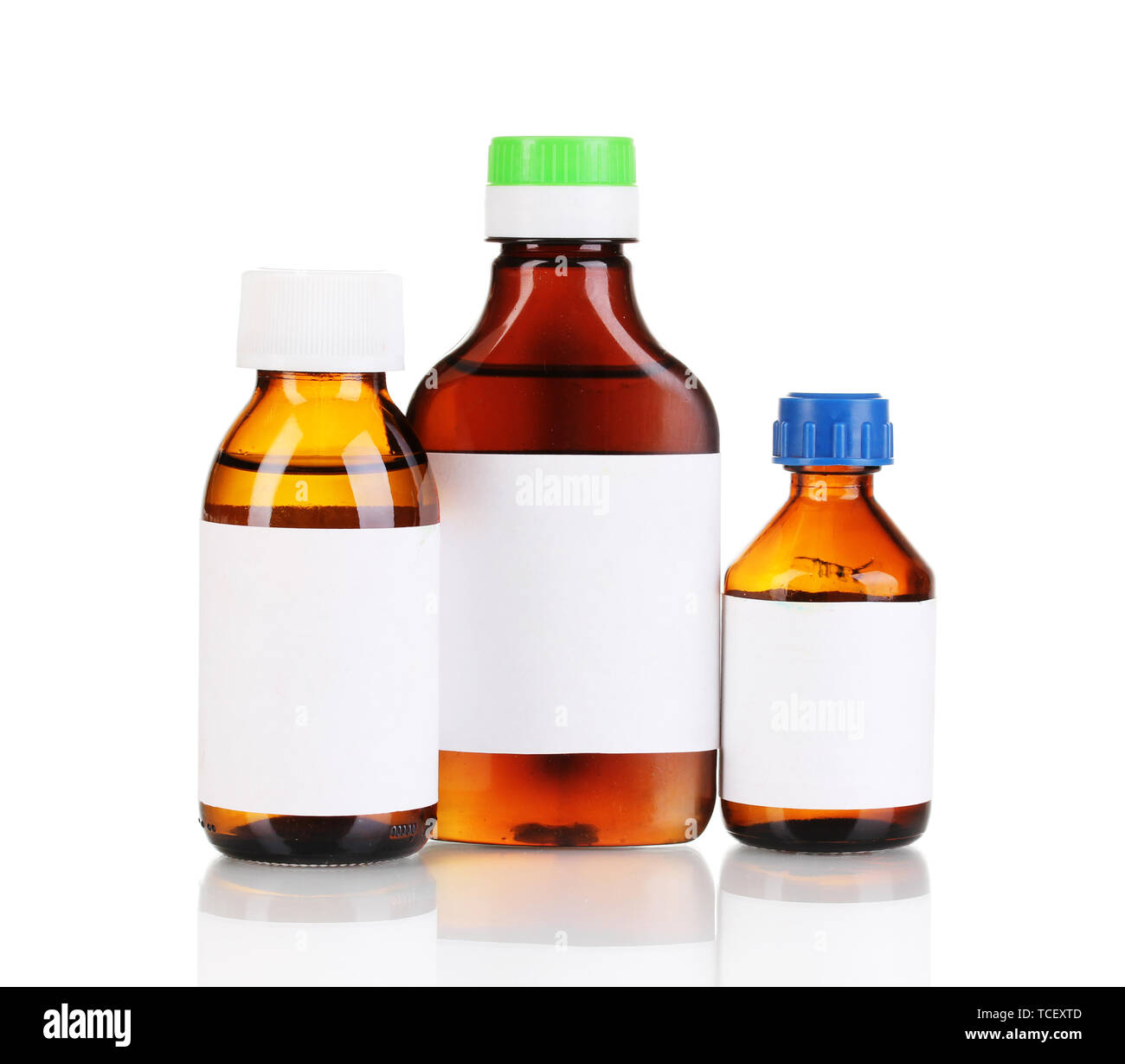 Medical bottles isolated on white Stock Photo - Alamy