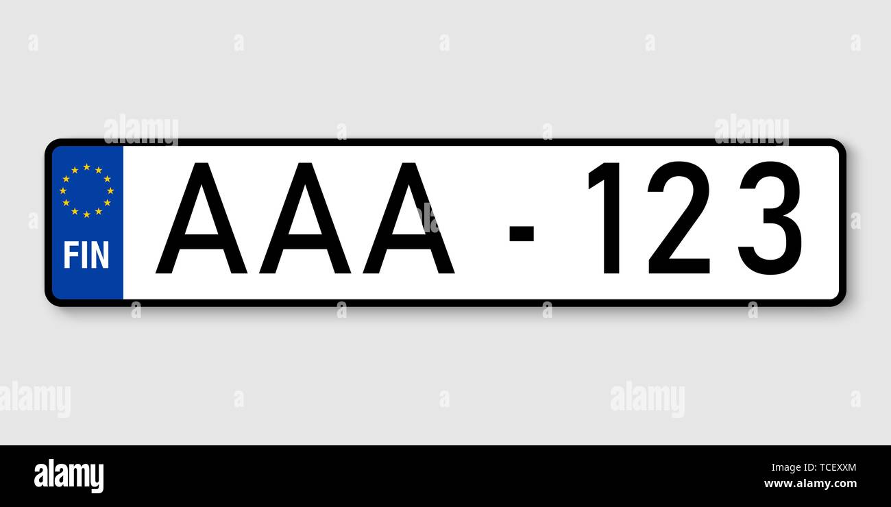 number plate. Vehicle registration plates of Finland Stock Vector Image ...