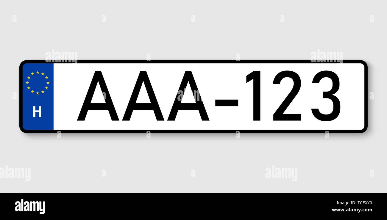 number plate. Vehicle registration plates of Hungary Stock Vector Image ...