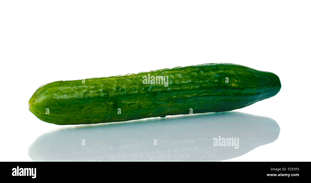 long cucumber isolated on white Stock Photo - Alamy