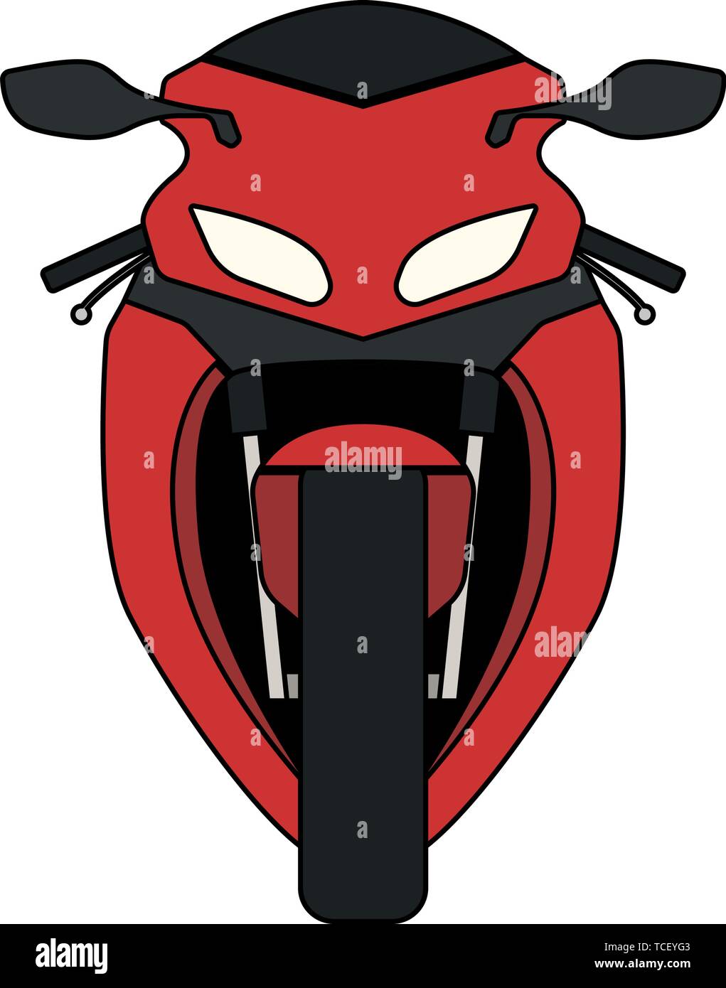 Motorcycle Icon. Outline With Color Fill Design. Vector Illustration ...