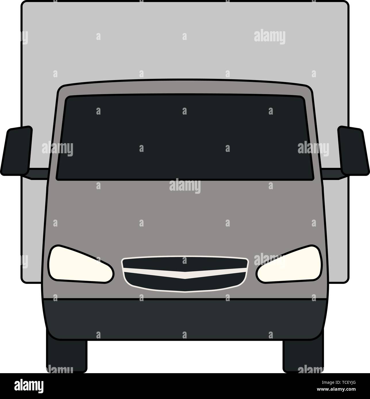 Van Truck Icon. Outline With Color Fill Design. Vector Illustration ...