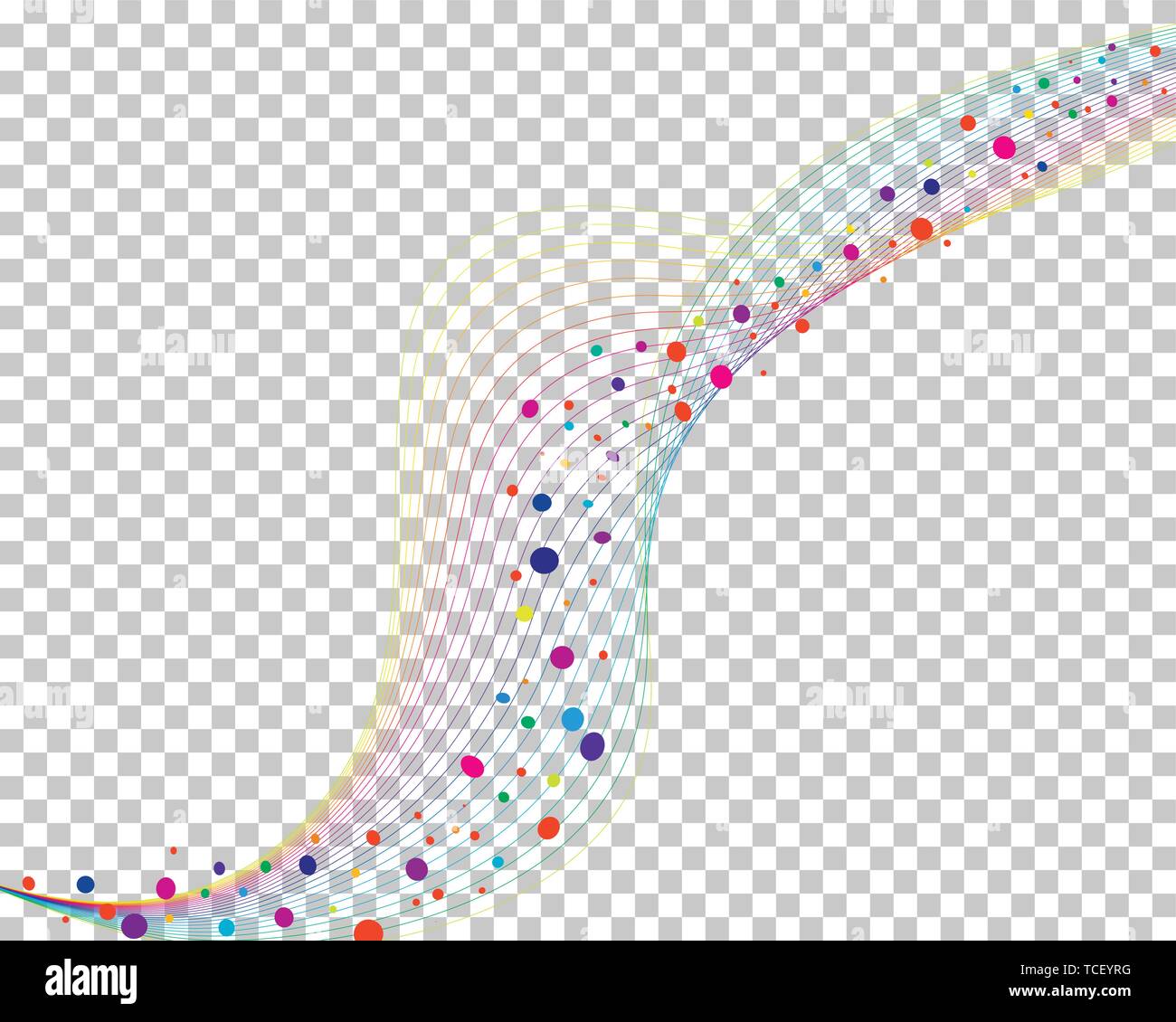 Colourful lines background with transparency grid on back. Vector ...