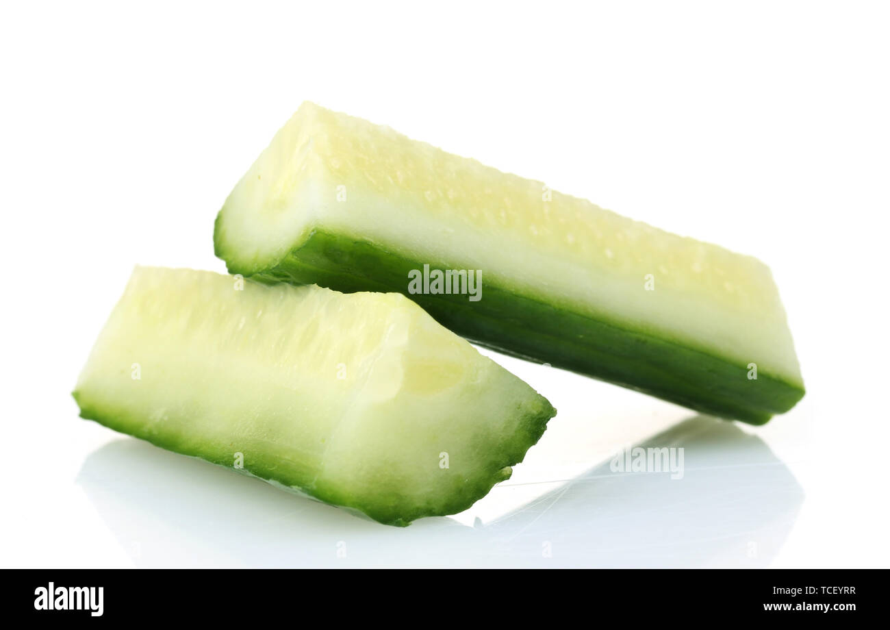 fresh sliced cucumber isolated on white Stock Photo - Alamy