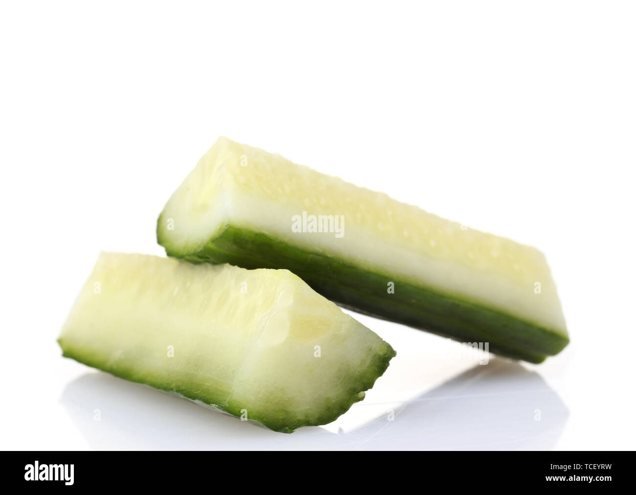 fresh sliced cucumber isolated on white Stock Photo - Alamy