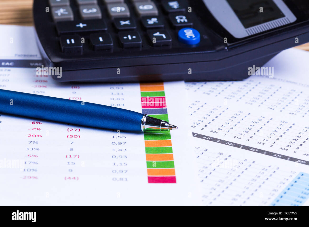 Graphs and Calculator Stock Photo - Alamy