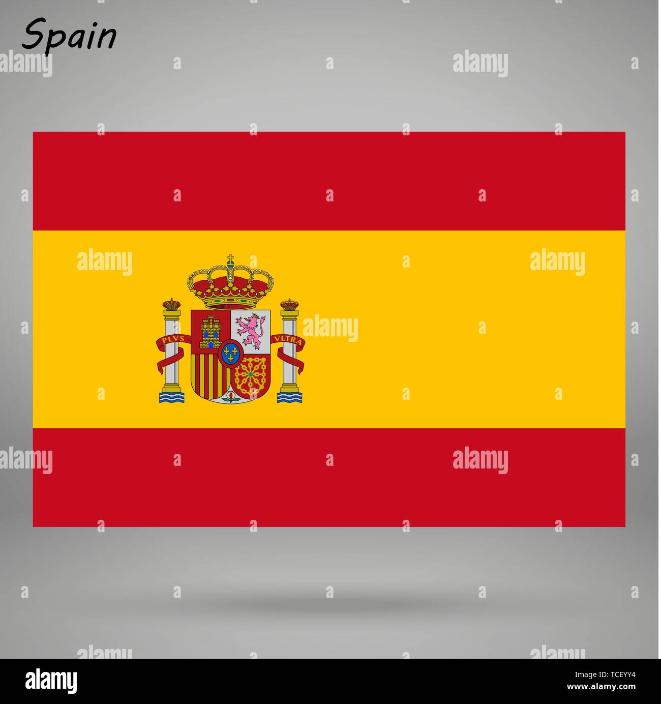 simple flag of Spain isolated on white background Stock Vector Image ...