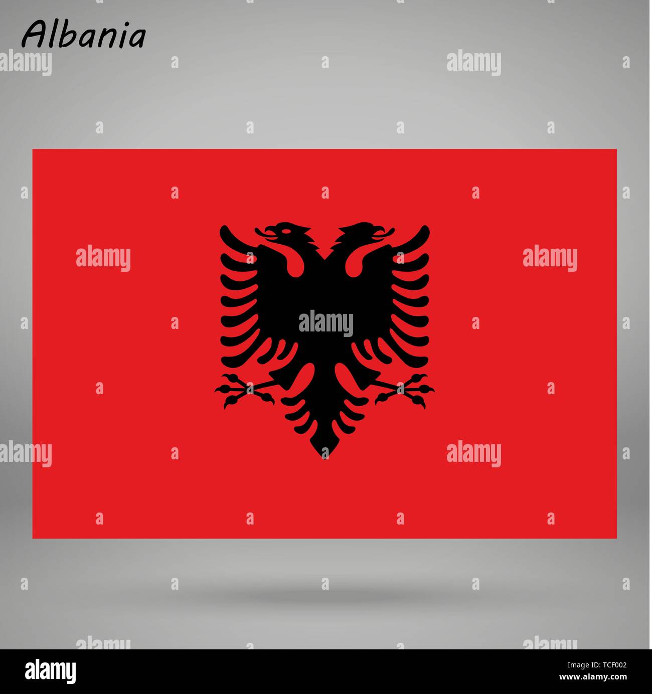 simple flag of Albania isolated on white background Stock Vector Image ...