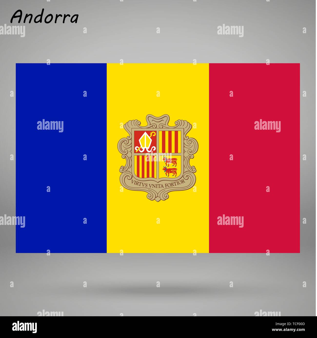 simple flag of Andorra isolated on white background Stock Vector Image ...