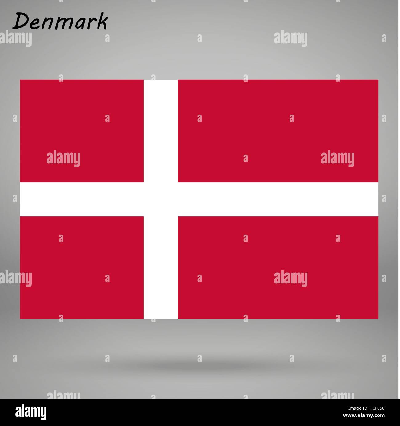 simple flag of Denmark isolated on white background Stock Vector Image ...