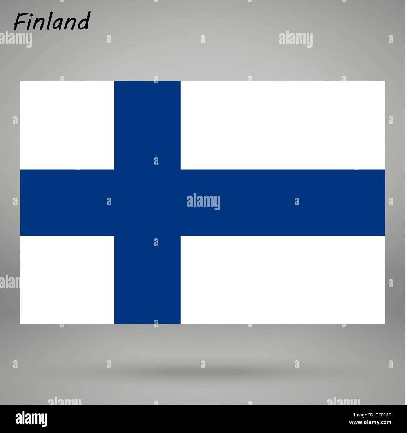 simple flag of Finland isolated on white background Stock Vector Image ...