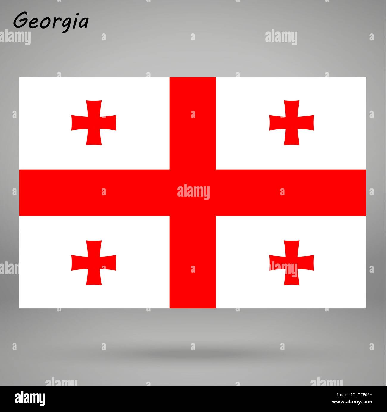 simple flag of Georgia isolated on white background Stock Vector Image ...