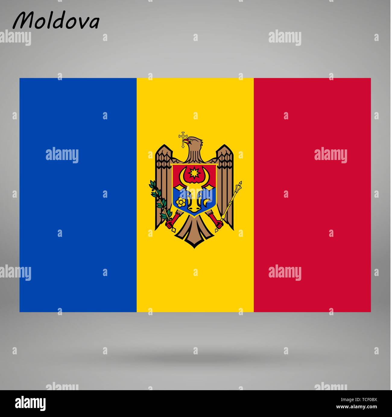 simple flag of Moldova isolated on white background Stock Vector Image ...