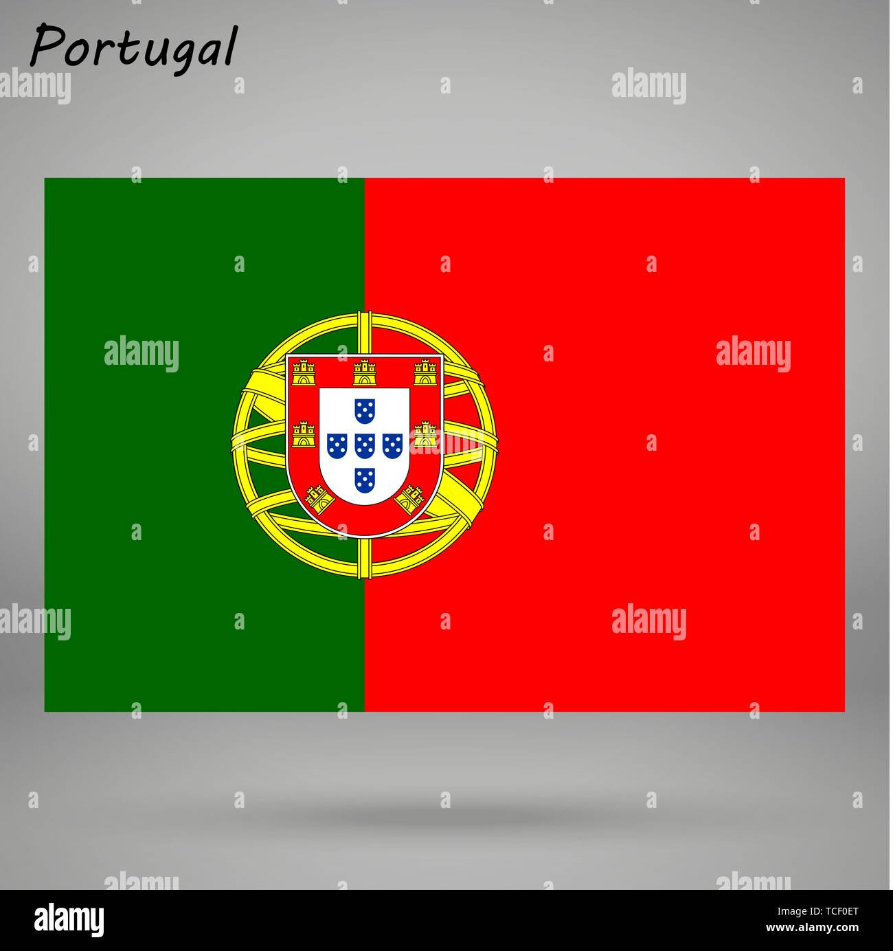 simple flag of Portugal isolated on white background Stock Vector Image ...