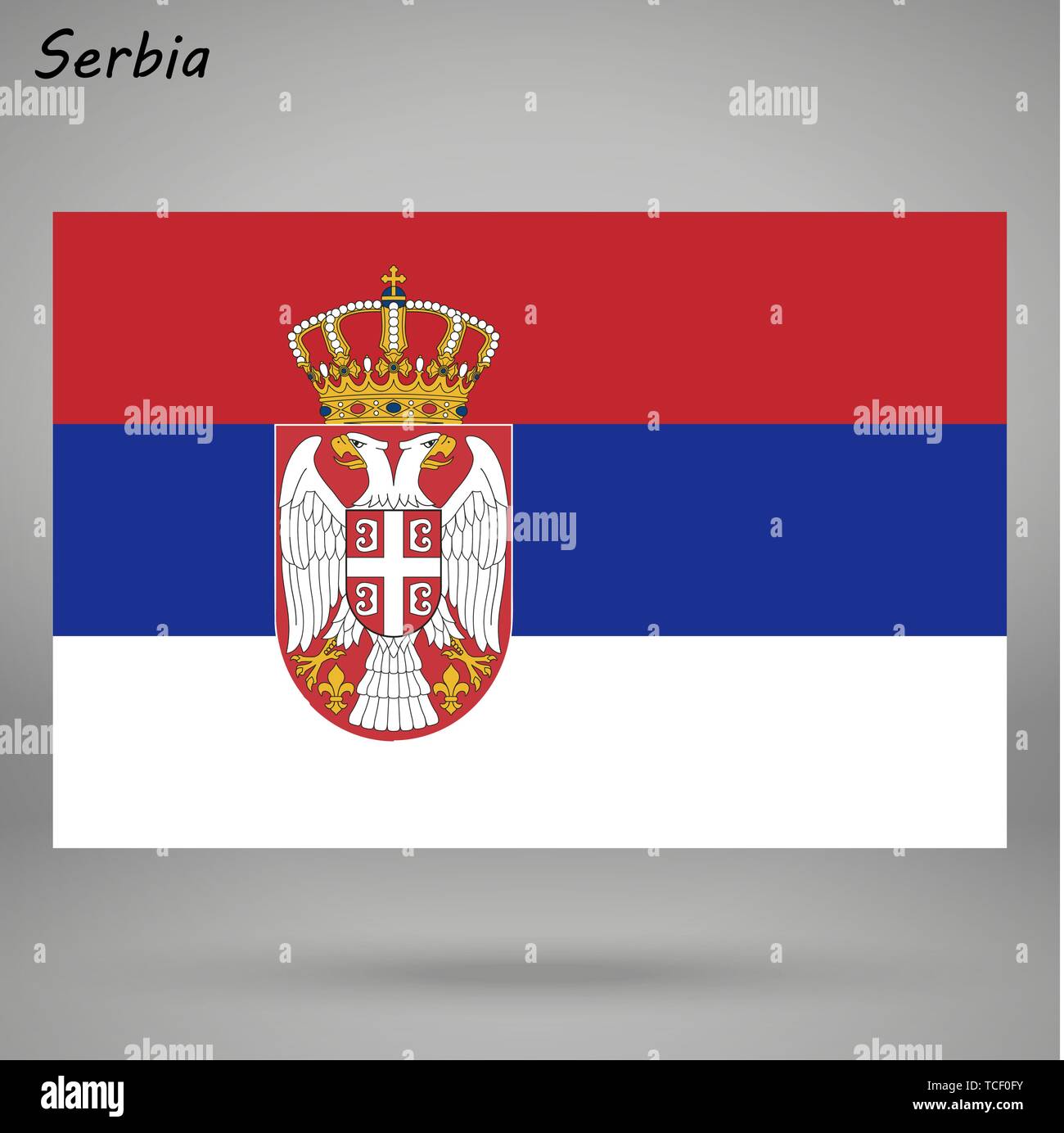 simple flag of Serbia isolated on white background Stock Vector Image ...