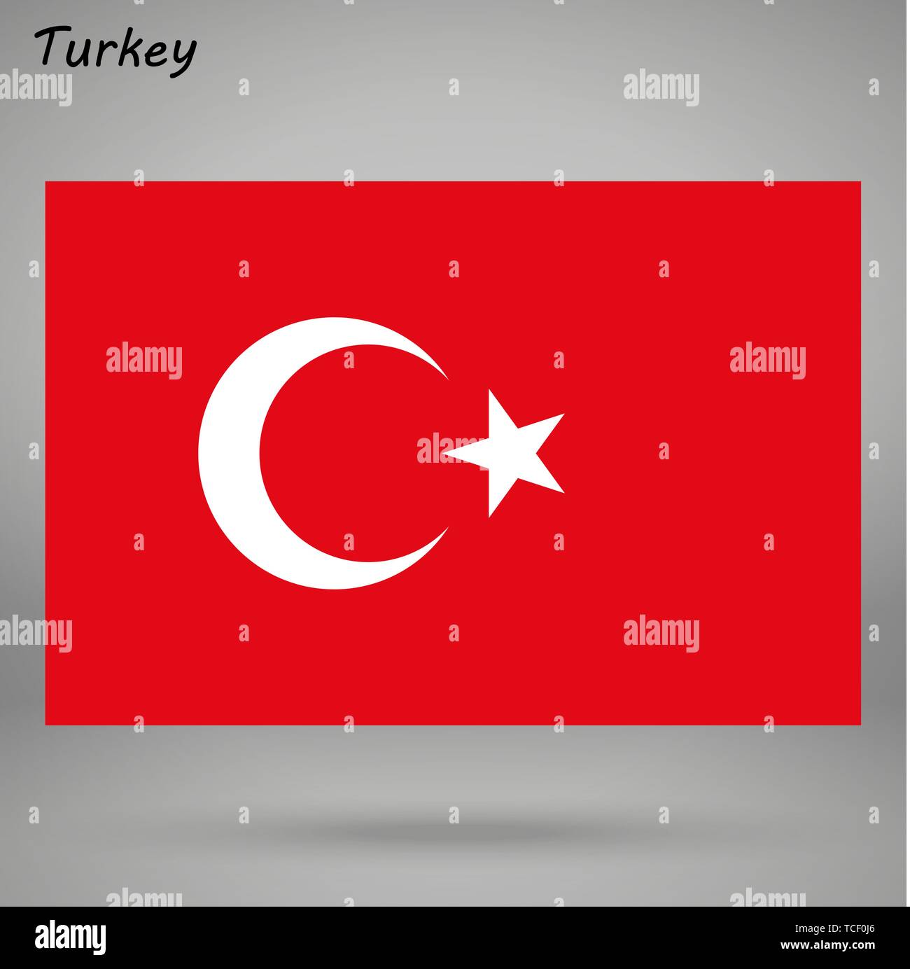 simple flag of Turkey isolated on white background Stock Vector Image ...