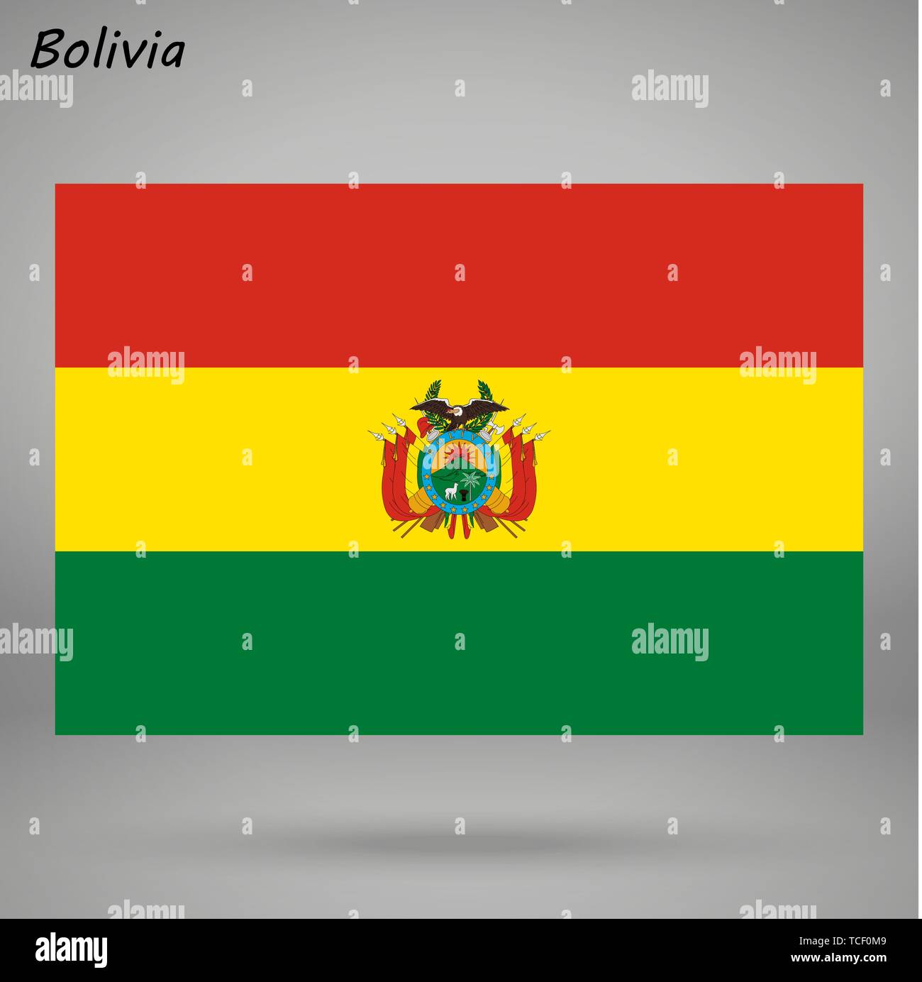 simple flag of Bolivia isolated on white background Stock Vector Image ...