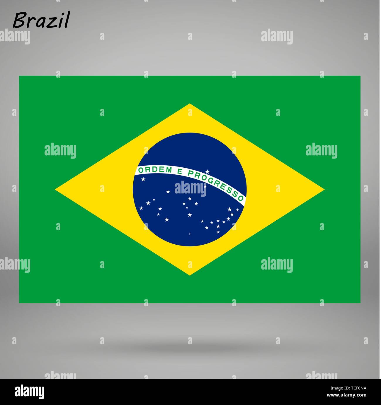 simple flag of Brazil isolated on white background Stock Vector Image ...