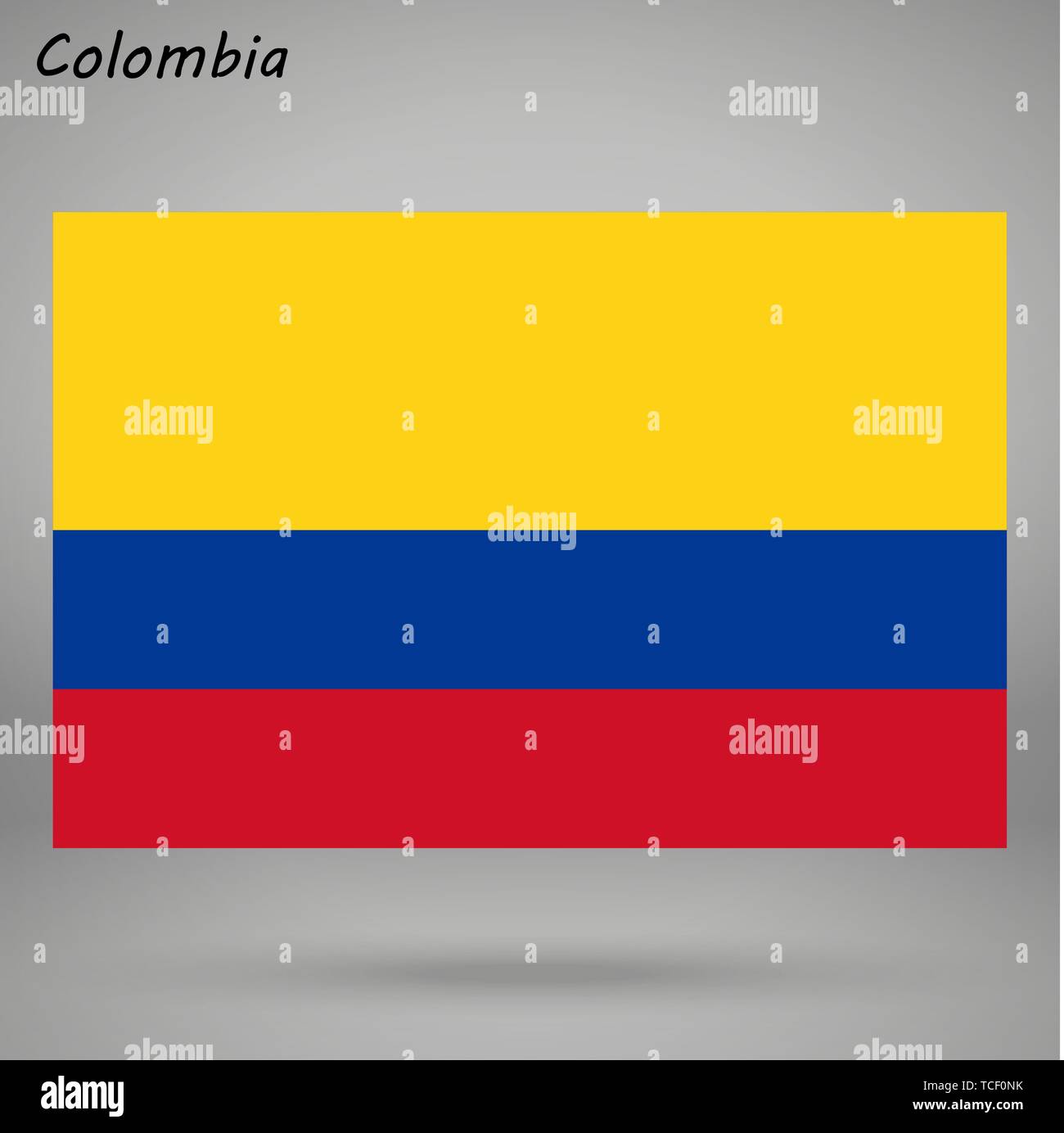 simple flag of Colombia isolated on white background Stock Vector Image ...