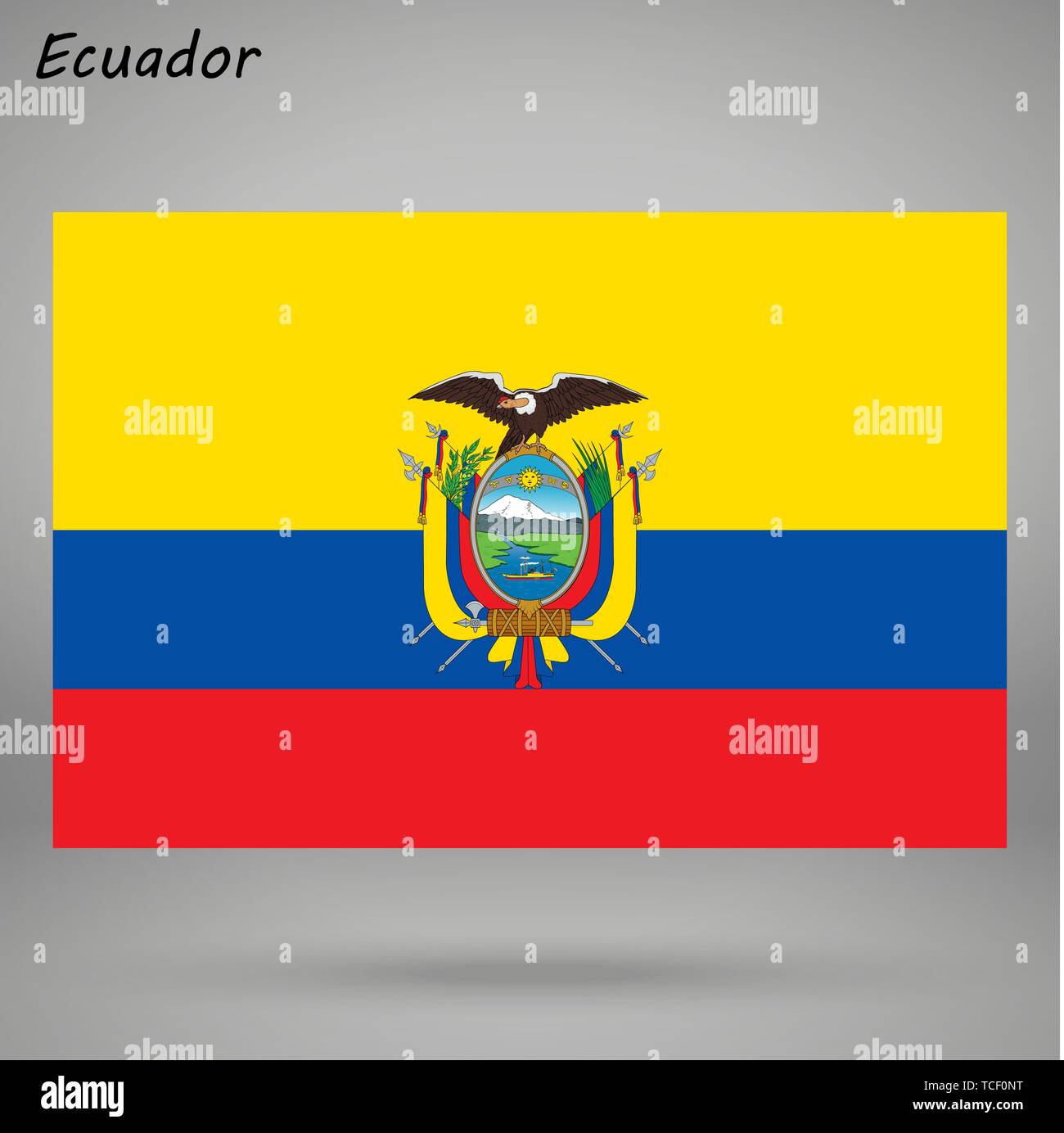 simple flag of Ecuador isolated on white background Stock Vector Image ...