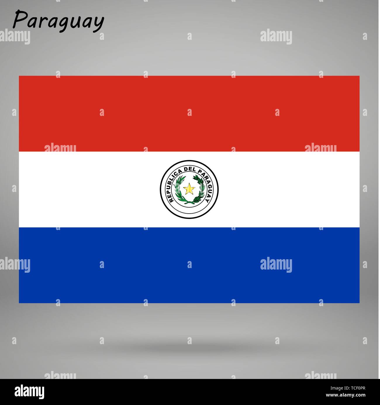 simple flag of Paraguay isolated on white background Stock Vector Image ...