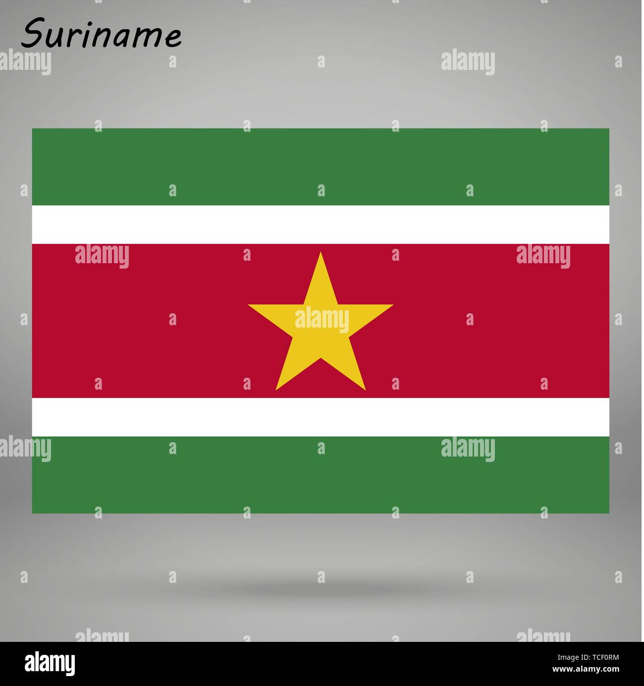 simple flag of Suriname isolated on white background Stock Vector Image ...