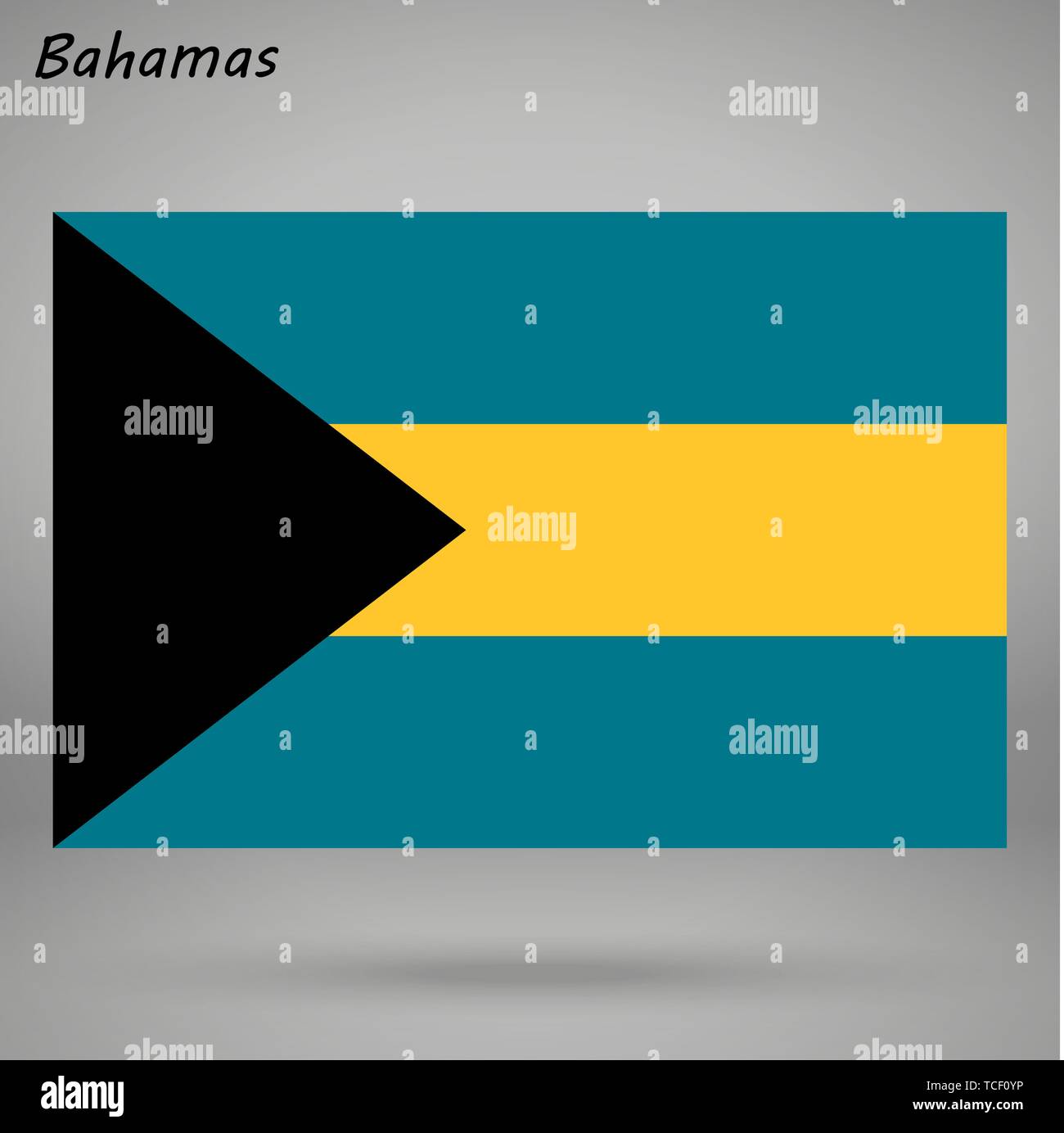 simple flag of Bahamas isolated on white background Stock Vector Image ...