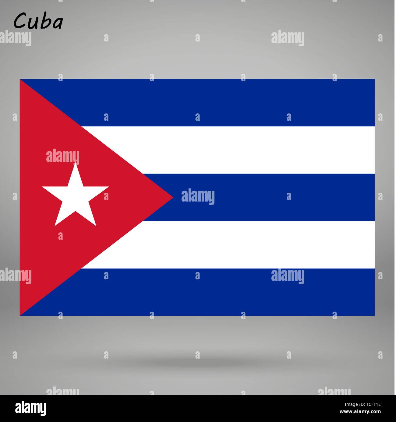 simple flag of Cuba isolated on white background Stock Vector Image ...