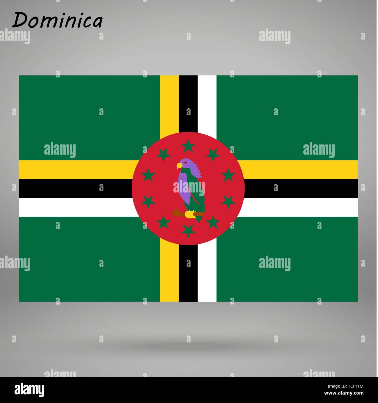 simple flag of Dominica isolated on white background Stock Vector Image ...
